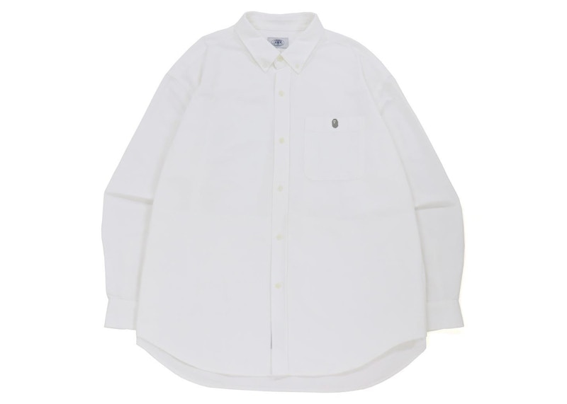 BAPE Tonal One Point Oxford Loose Fit BD Shirt White Men's - FW21 - US