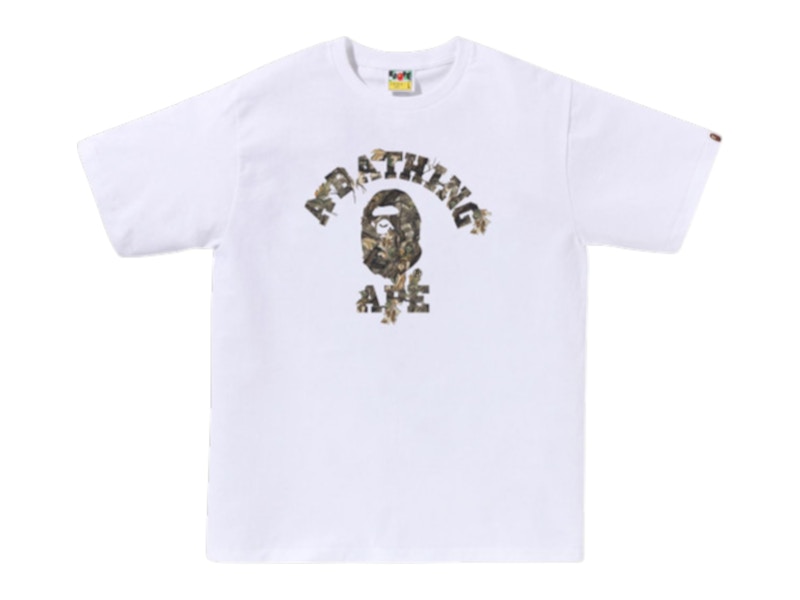 BAPE Tree Edge Camo College Tee White/Brown Men's - US