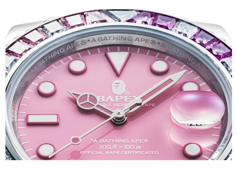BAPE Type 1 Crystal Stone BAPEX Watch Pink - FW23 - US