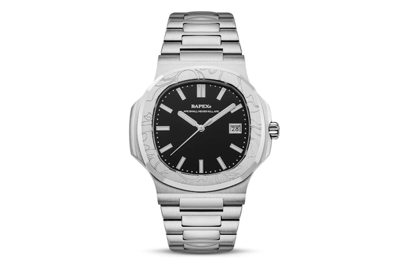 BAPE Type 10 BAPEX #1 Watch Silver/Black (1K70187302) in Stainless ...