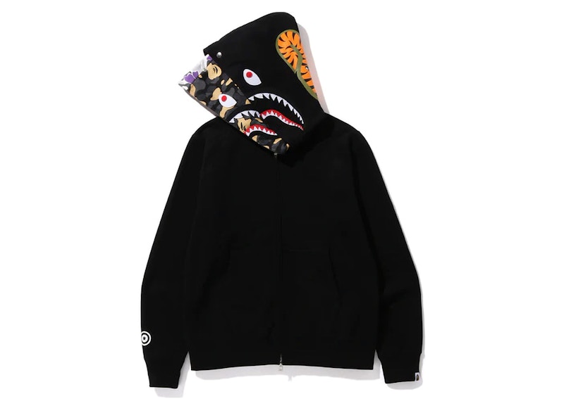 BAPE US Limited Collection Shark Full Zip Double Hoodie Black Men's ...