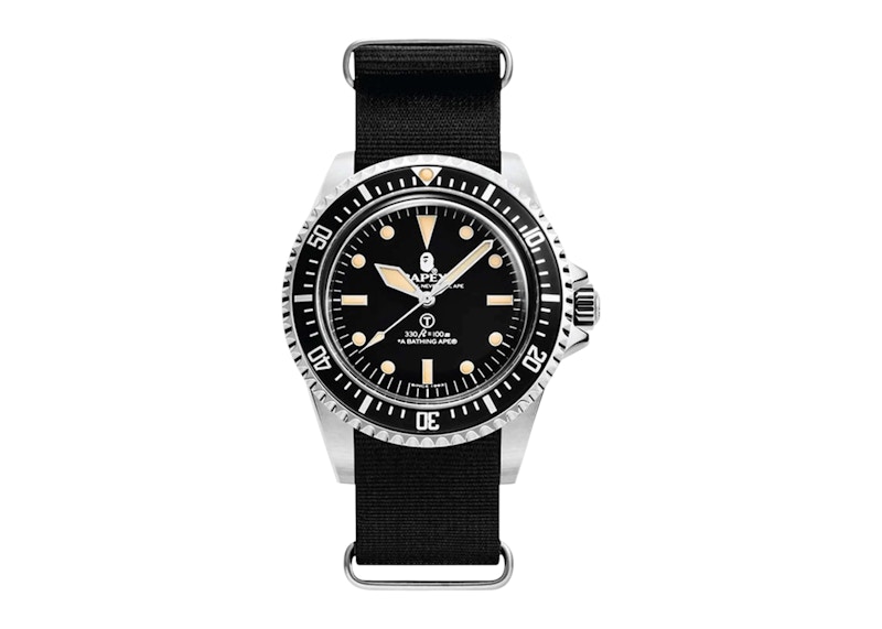 BAPE Vintage Type 1 BAPEX Nato Watch Silver Men's - FW25 - US