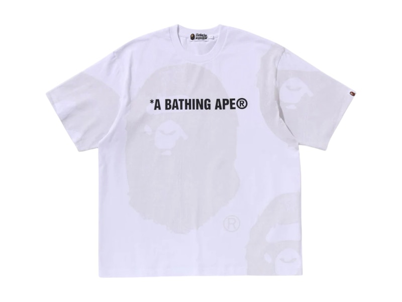 BAPE Water Print Ape Head Relaxed Fit Tee White - FW24 - US