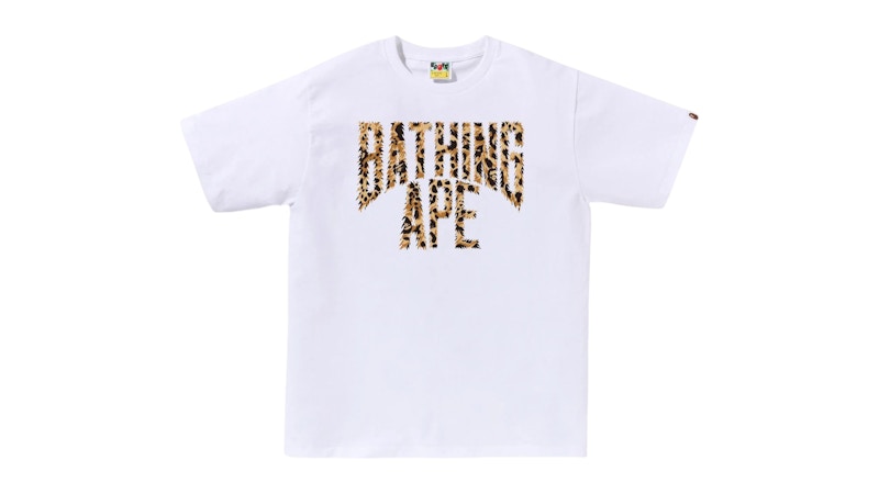 BAPE Wild Leopard Pattern Nyc Logo Tee (FW25) White/Beige Men's - FW25 - US