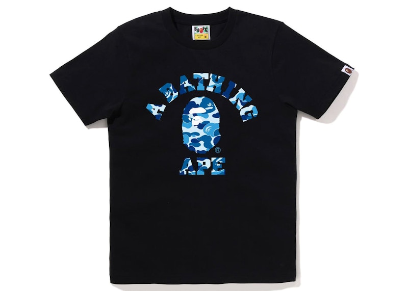 BAPE Women's ABC Camo College Tee Black Blue - SS22