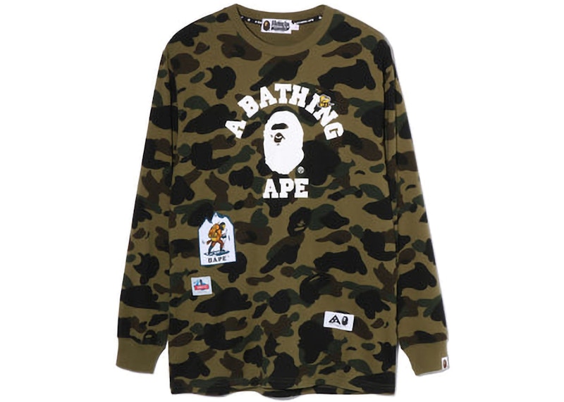 BAPE Women's Multi Label 1st Camo L/S Tee Green - SS22 - US