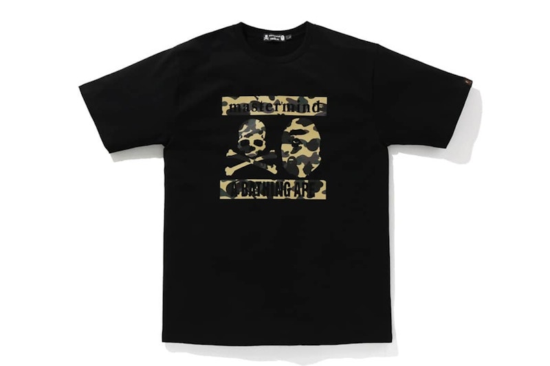 BAPE vs. Mastermind 1st Camo Logo Tee Black/Yellow Men's - FW19 - US