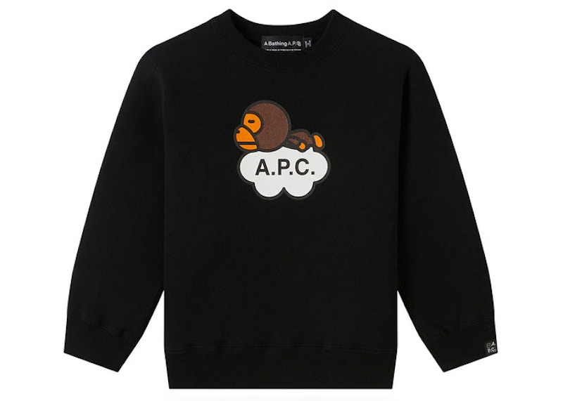BAPE x A.P.C Kids Milo Cloud Sweatshirt Black - FW22 - US