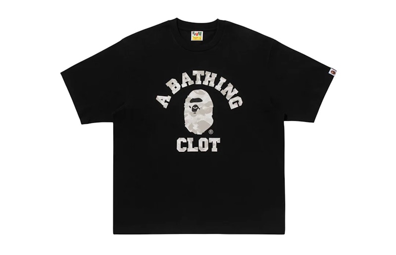 BAPE x CLOT College Relaxed Fit Tee Black Men's - US