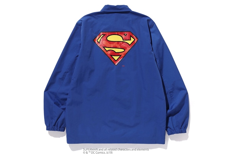 BAPE x DC Superman Coach Jacket Blue Men's - SS19 - US
