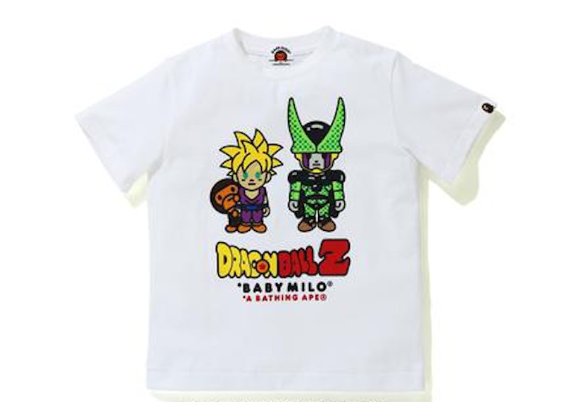 BAPE x Dragon Ball Z Baby Milo Son Gohan And Cell Kids Tee White Kids ...