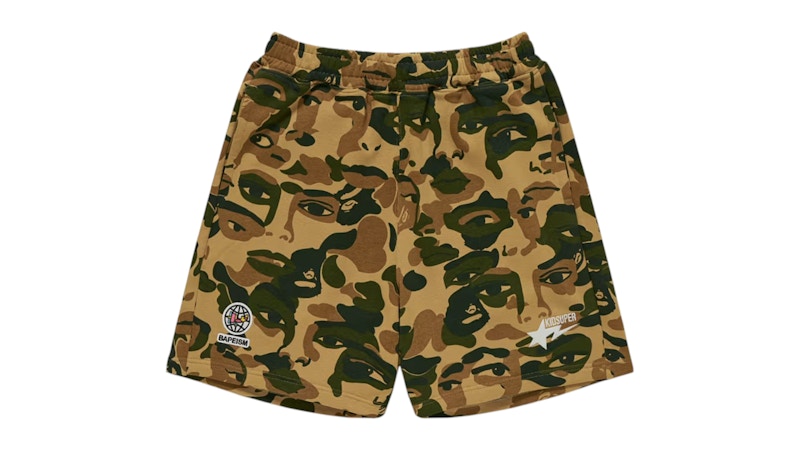 BAPE x KidSuper Camo Sweat Shorts Green Men's - SS25 - US BAPE x KidSuper Camo Sweat Shorts Green Men's - SS25 - US