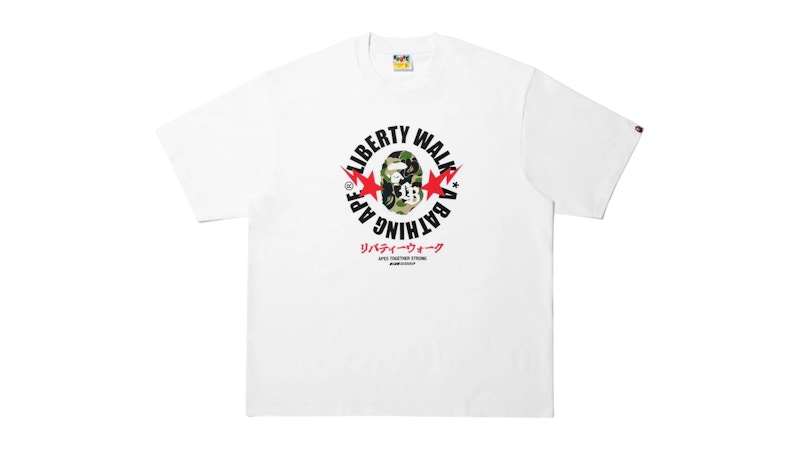 BAPE x Liberty Walk ABC Camo Ape Head Relaxed Fit Tee White Men's ...