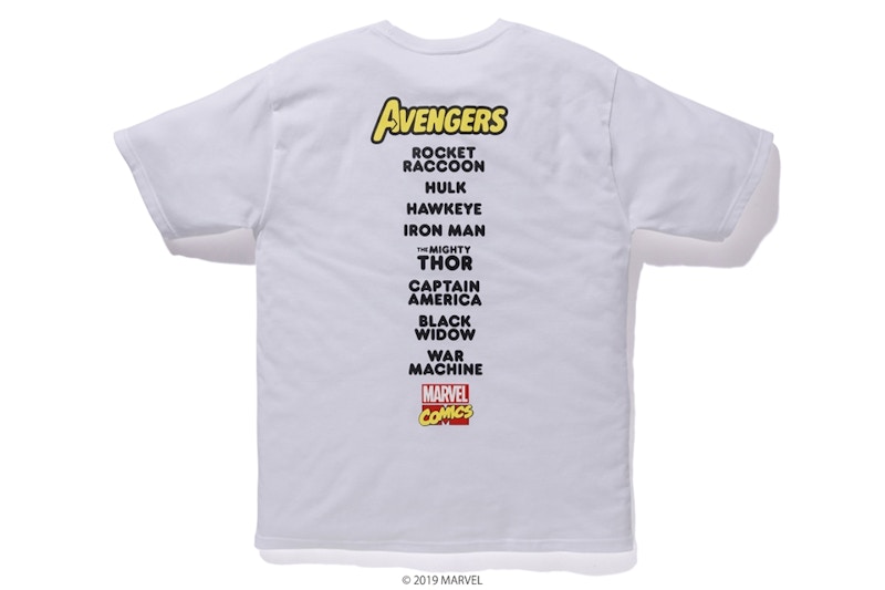 BAPE x Marvel Avengers Ape Head Tee White Men's - SS19 - US