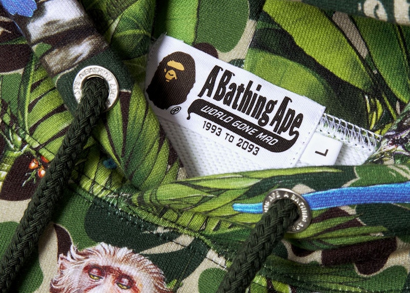 BAPE x Monkey 47 Pullover Hoodie Green Men's - SS22 - US