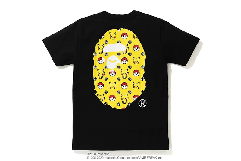 BAPE x Pokemon Ladies Pikachu Ape Head Tee #3 Black - FW20 - US