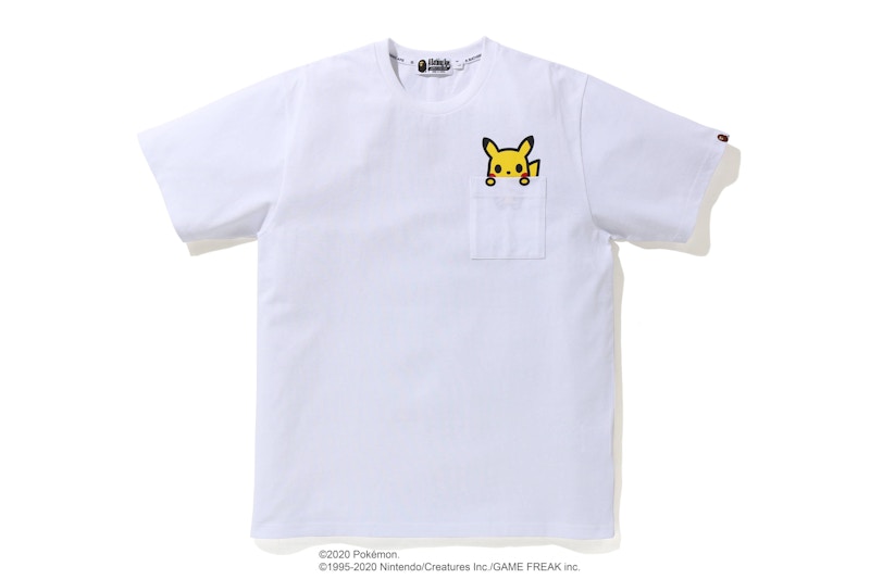 BAPE x Pokemon Pikachu Kids Pocket Tee White Kids' - FW20 - US