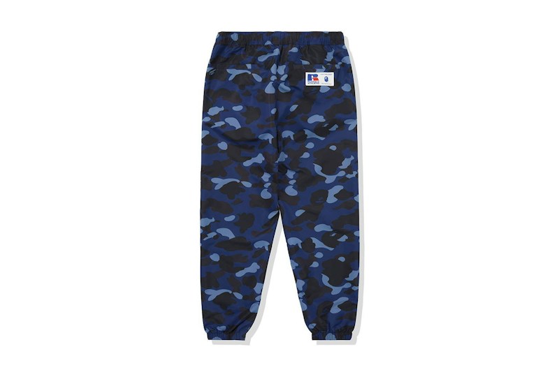 BAPE x Russell Color Camo Track Pants Blue Men's - FW20 - US