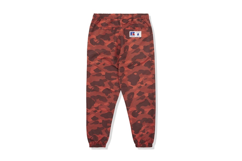 BAPE x Russell Color Camo Track Pants Red - FW20