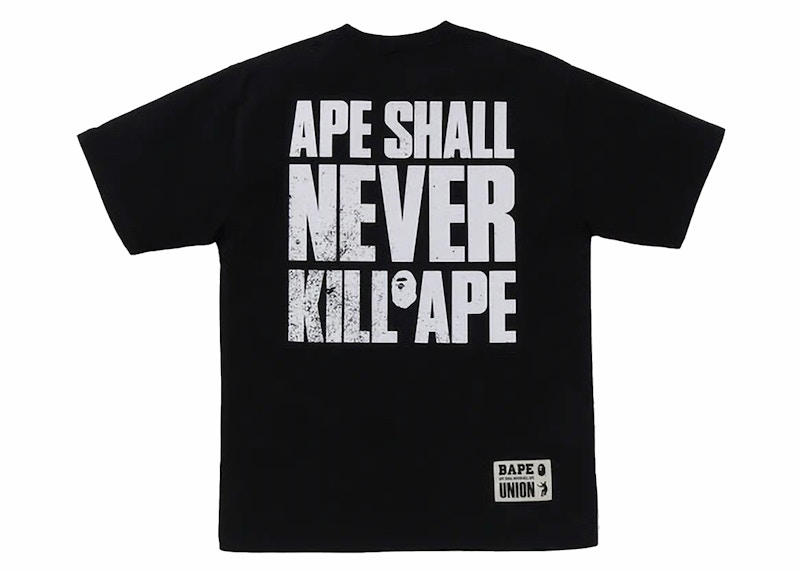BAPE x Union Pigment Dyed Sta Tee Black Men's - FW23 - US