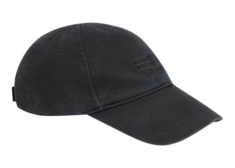 Balenciaga BB Paris Icon Velcro Strap Cap Black - US