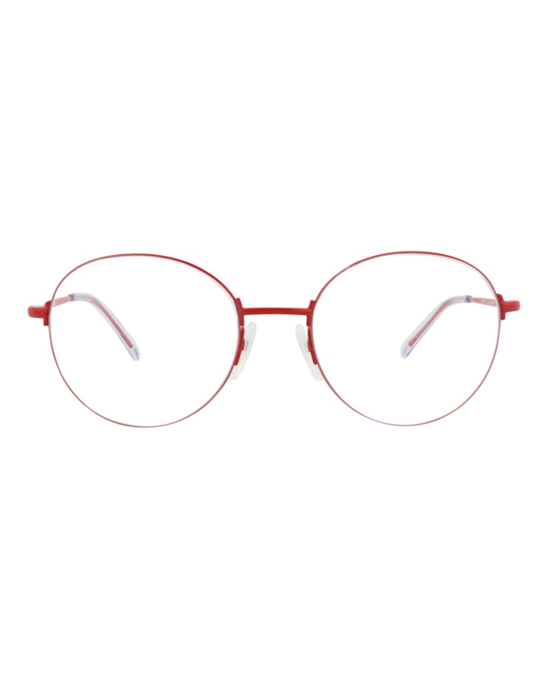 Balenciaga Round-Frame Metal Optical Frames Red Red Transparent ...
