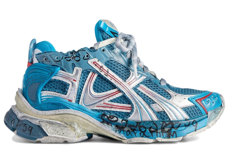 Balenciaga Runner Blue Silver White Red Men's - 772774 WRNMT 4896 - US