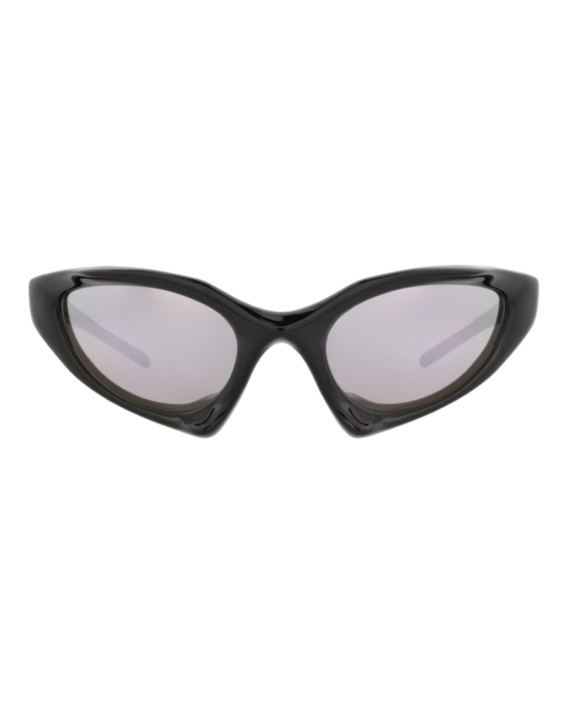 Balenciaga Shield-Frame Bio Injection Sunglasses Black Black Silver ...