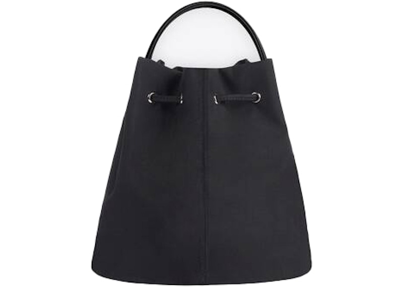 Balenciaga Wheel Drawstring Bucket Bag Extra Small Black in Recycled ...