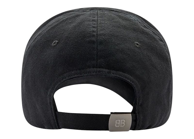 Balenciaga Women's Diagonal Baseball Cap Black/White - US