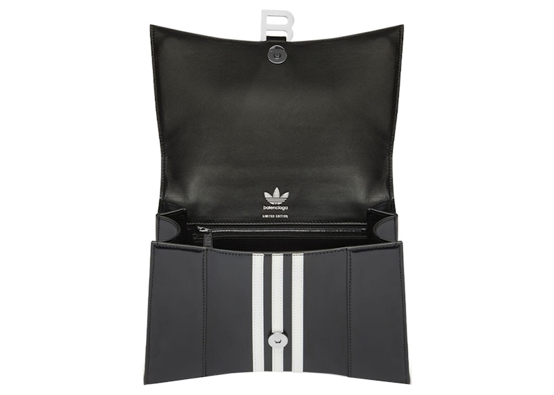 Balenciaga x adidas Hourglass Handbag Black in Shiny Box Calfskin ...