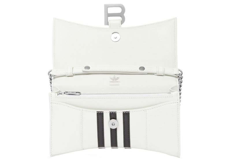 Balenciaga x adidas Hourglass Wallet With Chain White in Shiny Box ...