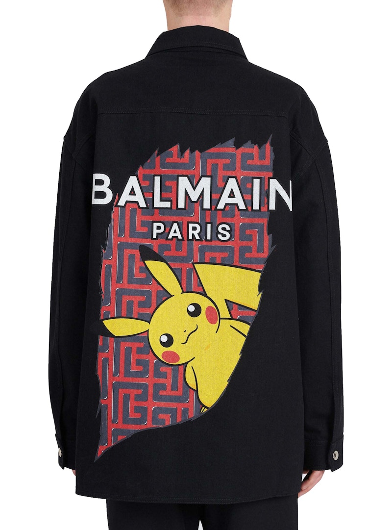 Balmain x Pokemon Print Denim Jacket Red - FW22 - US