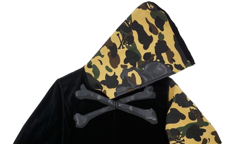 BAPE MMJ 1st Camo Skull Velvet Hoodie Black/Yellow Men's - US