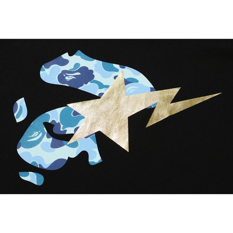 BAPE ABC Ape Face on Bapesta Tee Black/Blue Men's - FW18 - US