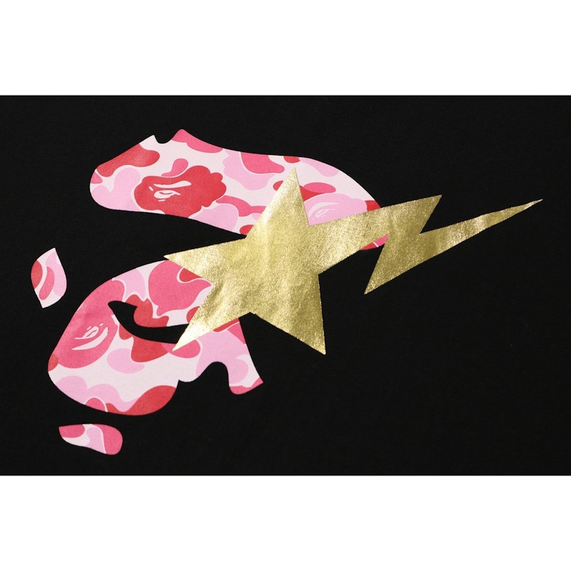 BAPE ABC Ape Face on Bapesta Tee Black/Pink Men's - FW18 - US