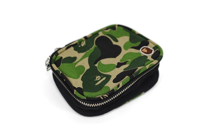 BAPE ABC Camo Canvas Amenity Pouch Green - US