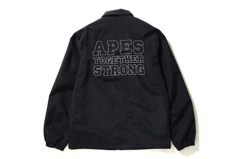 BAPE College Coach Jacket Black Men's - US