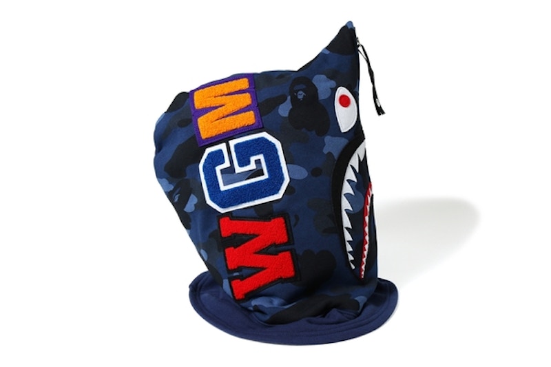 BAPE Color Camo Shark Face Mask Navy Men's - FW18 - US