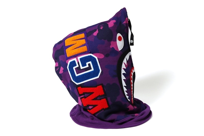 BAPE Color Camo Shark Face Mask Purple Men's - FW18 - US