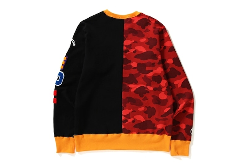 BAPE Color Camo Tiger Shark Crewneck Red Men's - US