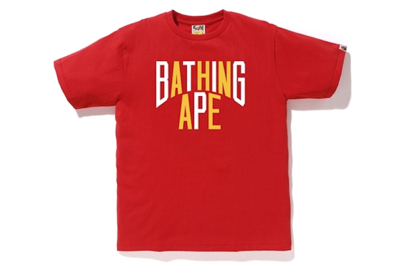 BAPE Colors NYC Logo Tee Red - FW18 Men's - US