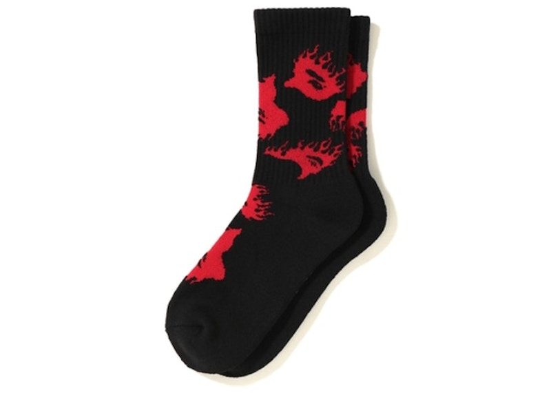 BAPE Fire Pattern Socks Black Men's - FW18 - US
