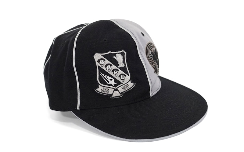 BAPE Footsoldier Emblem Wool 6 Panel Fitted Cap Black/Grey Men's - US