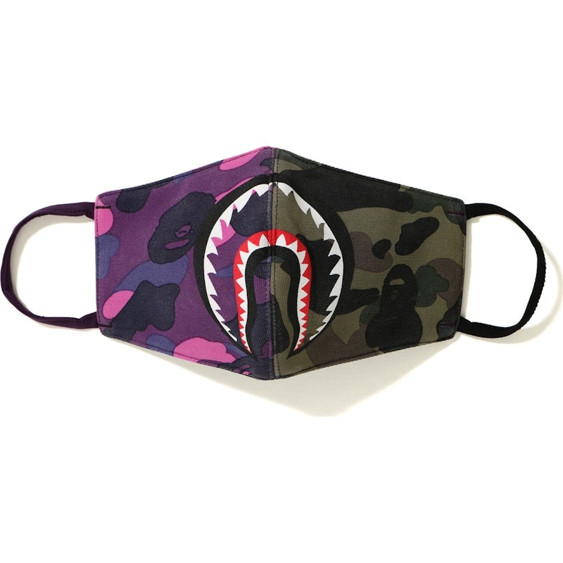 BAPE Half Camo Shark Mask Purple Men's - FW18 - US