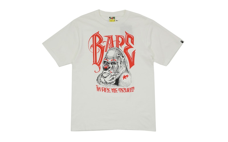 BAPE X Undefeated;Mr Cartoon In Ape We Trust Tee White - US
