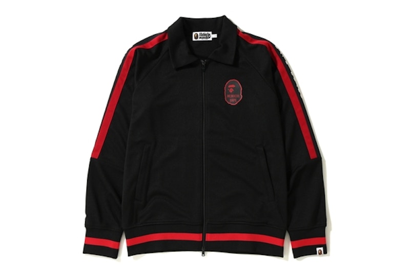 BAPE Logo Tape Jersey Track Top Black Men's - FW18 - US