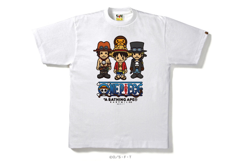 BAPE One Pieceluffy & Brothers X Milo Tee White Men's - US