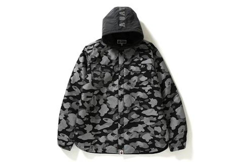 BAPE Reflection Camo Hoodie Shirt Jacket Black Men's - US