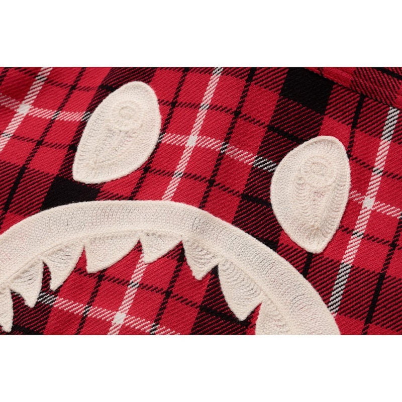 BAPE Shark Flannel Check Shirt Shirt Red Men's - US
